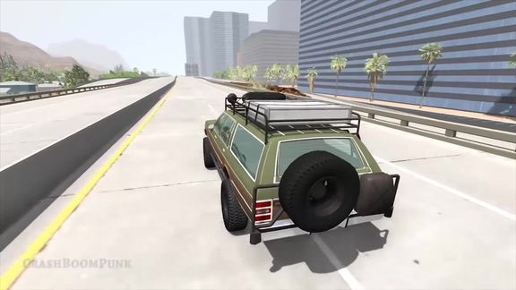 汽车模拟:巨大的长钉导致汽车连环相撞