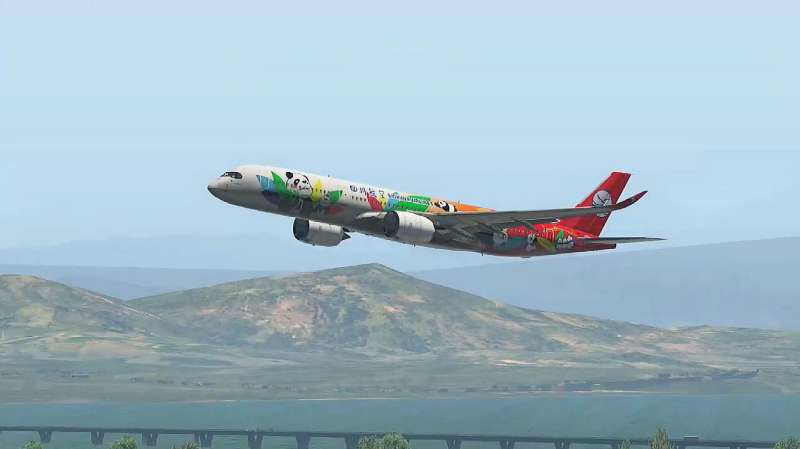 模拟飞行空客350落地忘收油只能复飞