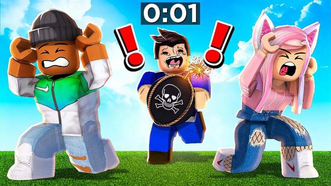 Roblox炸弹模拟器:踩到香蕉皮摔跤!炸弹要爆炸了!小飞象解说