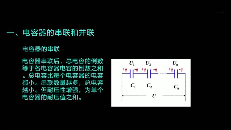 大学物理电磁学:第33讲,电容器的联接