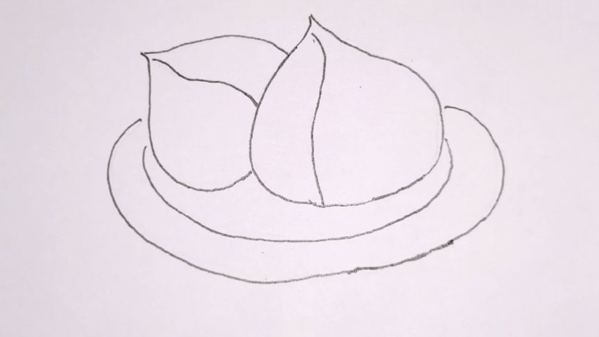 【简笔画教程】盘子里的两个桃子!#用心过暑假#