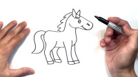 儿童简笔画;如何为孩子画一匹马轻松的马画