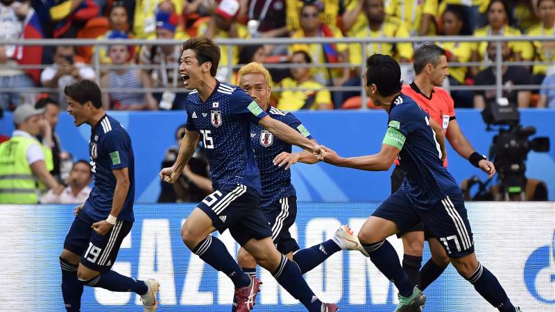 回顾2018年俄罗斯世界杯 日本2-1哥伦比亚