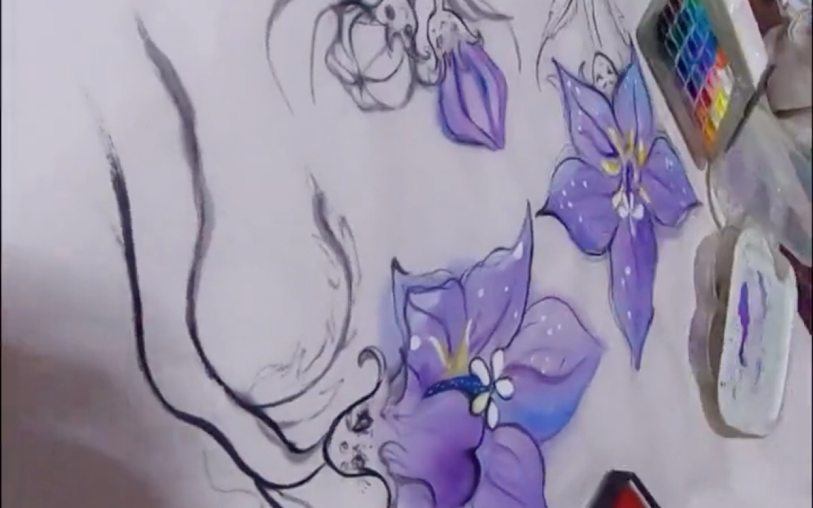 水墨画花精灵瞎想
