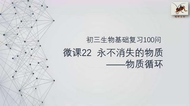 永不消失的物质——谈生态系统中的物质循环