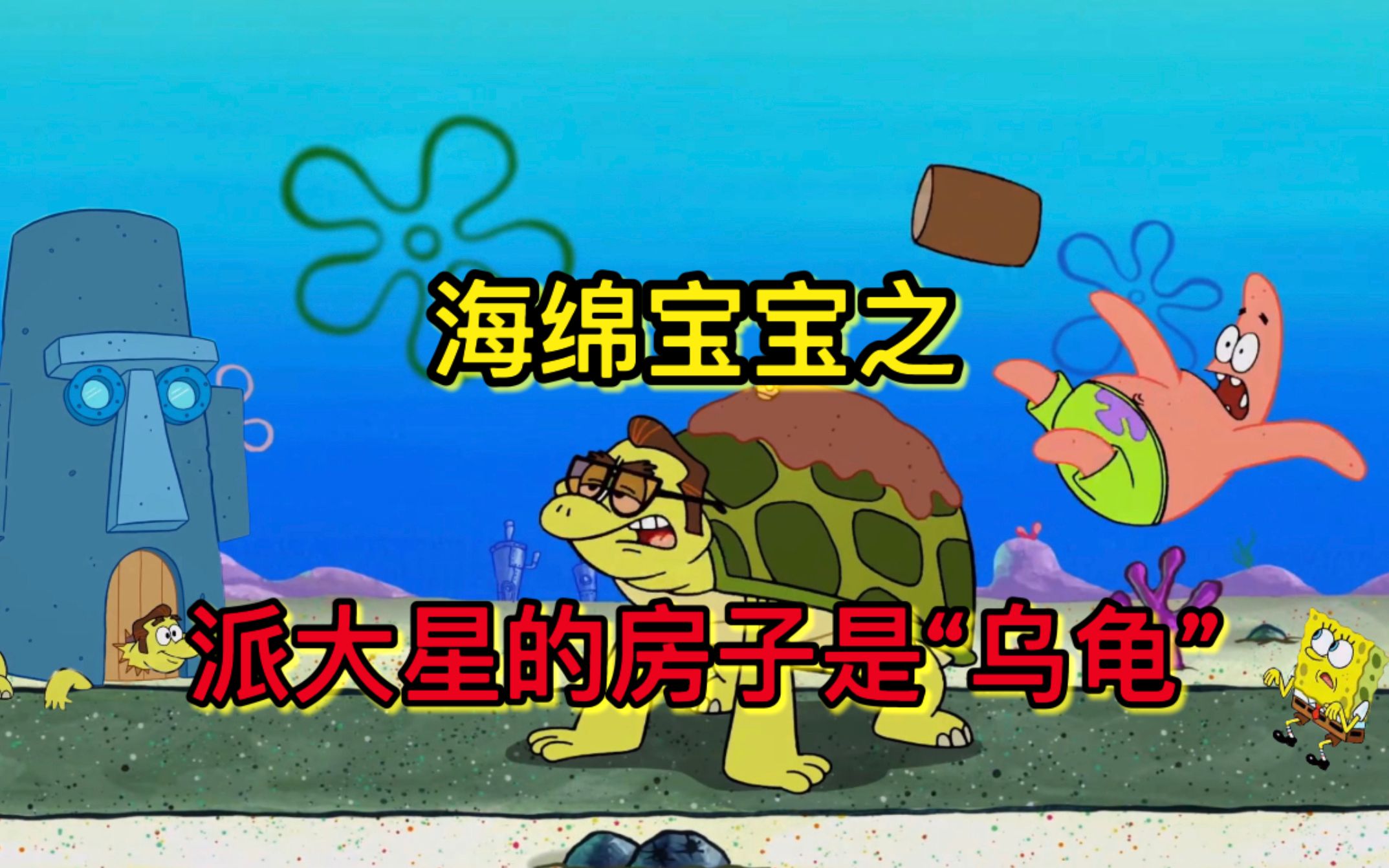 潮弟解说:海绵宝宝中派大星的房子是一只沉睡了三十多年的大乌龟,你...
