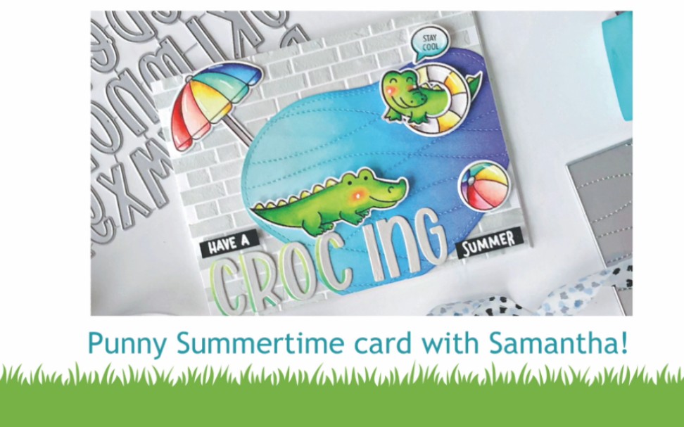 ...time card 来自于LawnFawn品牌的手工卡片制作教程 泳池游乐时光