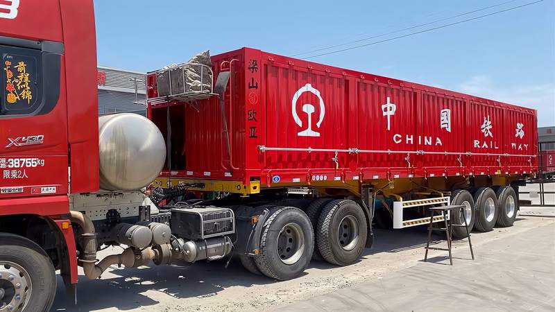 骨架厢式侧翻半挂车 厢式自卸半挂车 11.5米侧翻半挂车