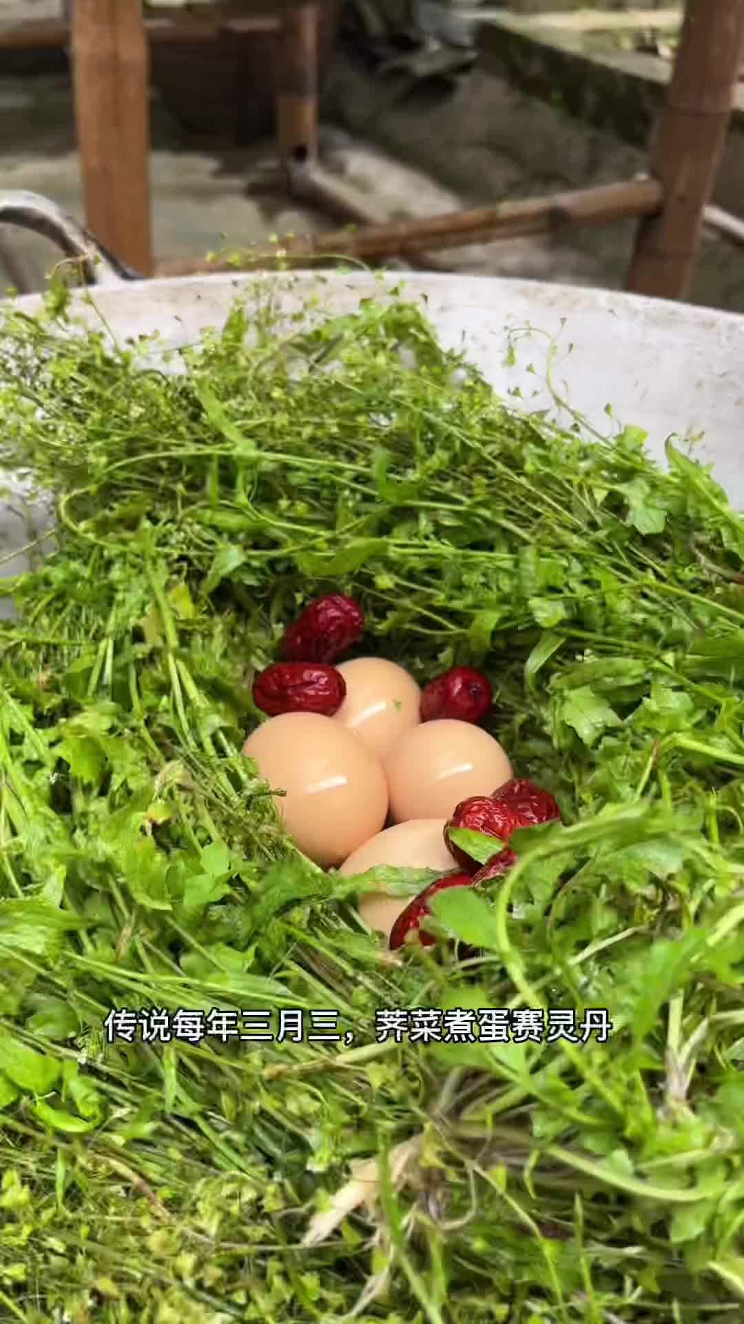 民间流传下来的荠菜煮鸡蛋,据说能赛仙丹,好处多多