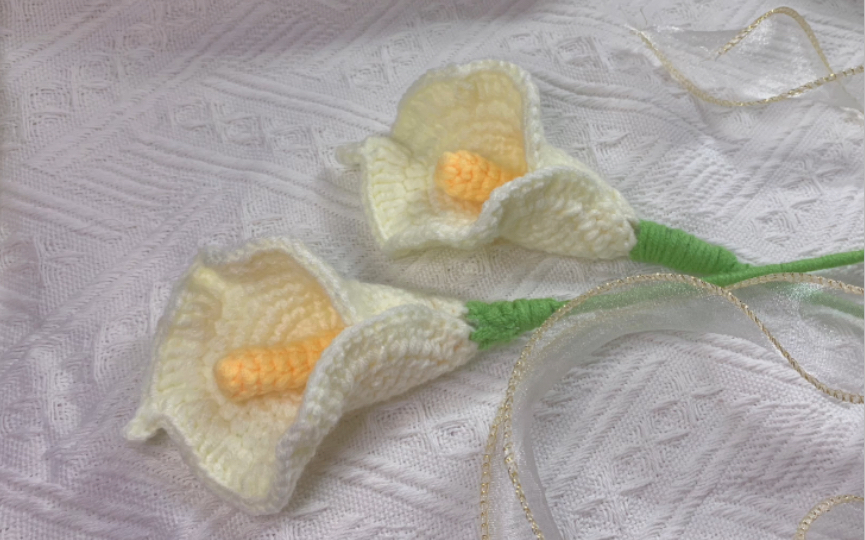 【毛线编织】马蹄莲花束花枝「上」卧室宿舍装饰物礼物送闺蜜男朋友...