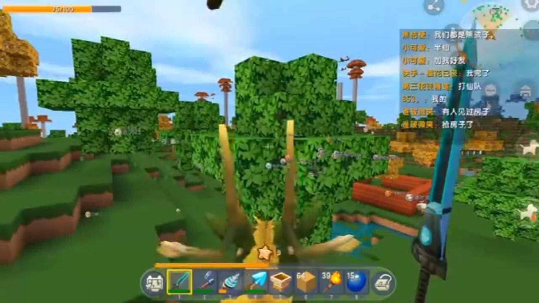 半仙迷你世界:40人混乱生存,半仙建刷石机,飞两百多层难逃追杀