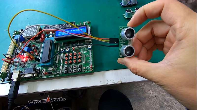 单片机学习小实验,超声波模块测距,现实生活中经常用到