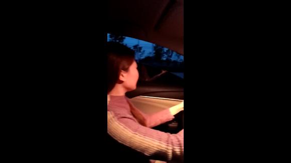 女司机上路,还会摆POS。技术杠杠的