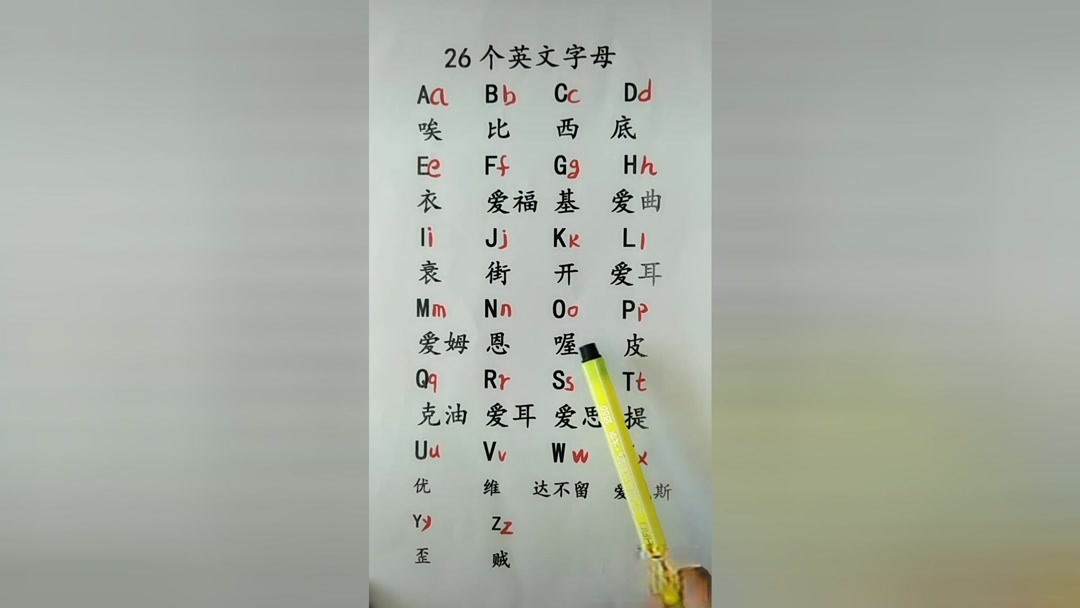 一起来学习26个英文字母