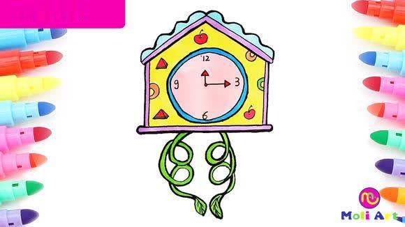 简笔画挂钟简笔画图片大全儿童画幼乐园画画作业简笔画学英语