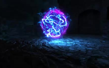 魔法粒子光球撞击地面爆破出logo标志的特效AE模板