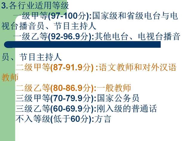 普通话等级考试流程及评分标准详解