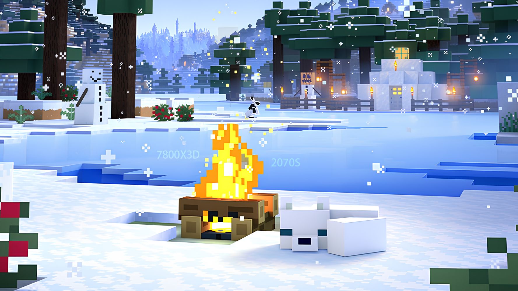 我的世界 7800X3D 2070S 光影默认高画质帧率测试!