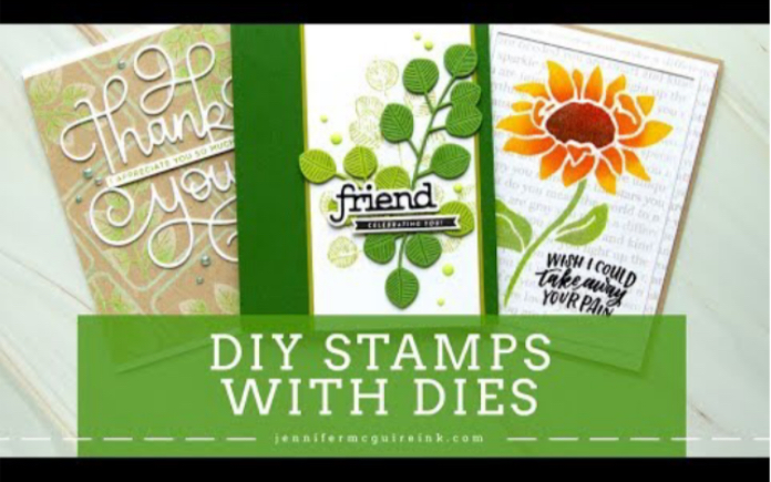 【卡片】J神利用刀模DIY印章制作卡片教程|Creative DIY Stamps from ...