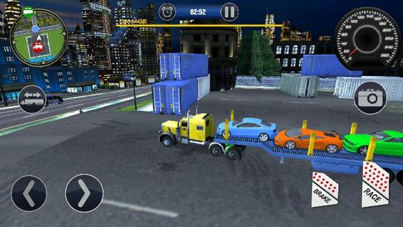 卡车模拟:驾驶卡车,把拖车连接上。