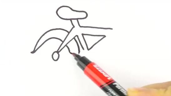 亲子简笔画:我的自行车