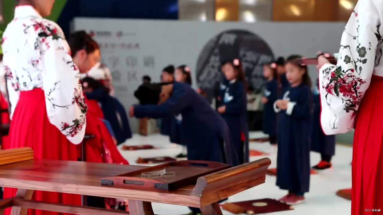 【汉风古韵汉文化传播】拜师礼视频片段,超可爱萌娃盥洗,小心翼翼怕...