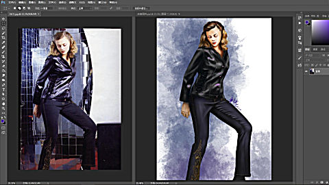 ps服装设计电脑效果图 皮革面料表现