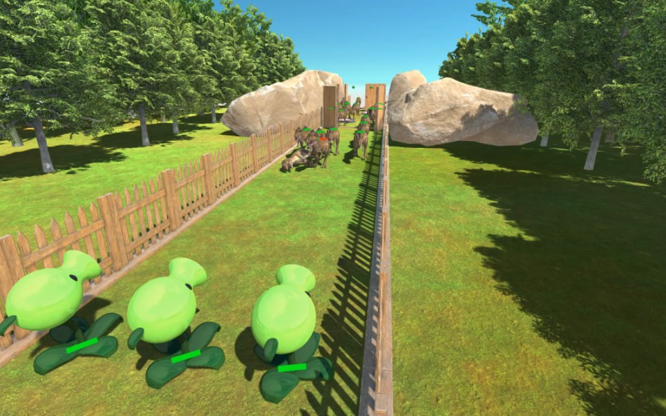 豌豆射手vs 恐龙|动物起义战斗模拟器