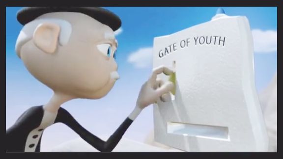 动画短片,通过这扇门老人变青年再通过一次!