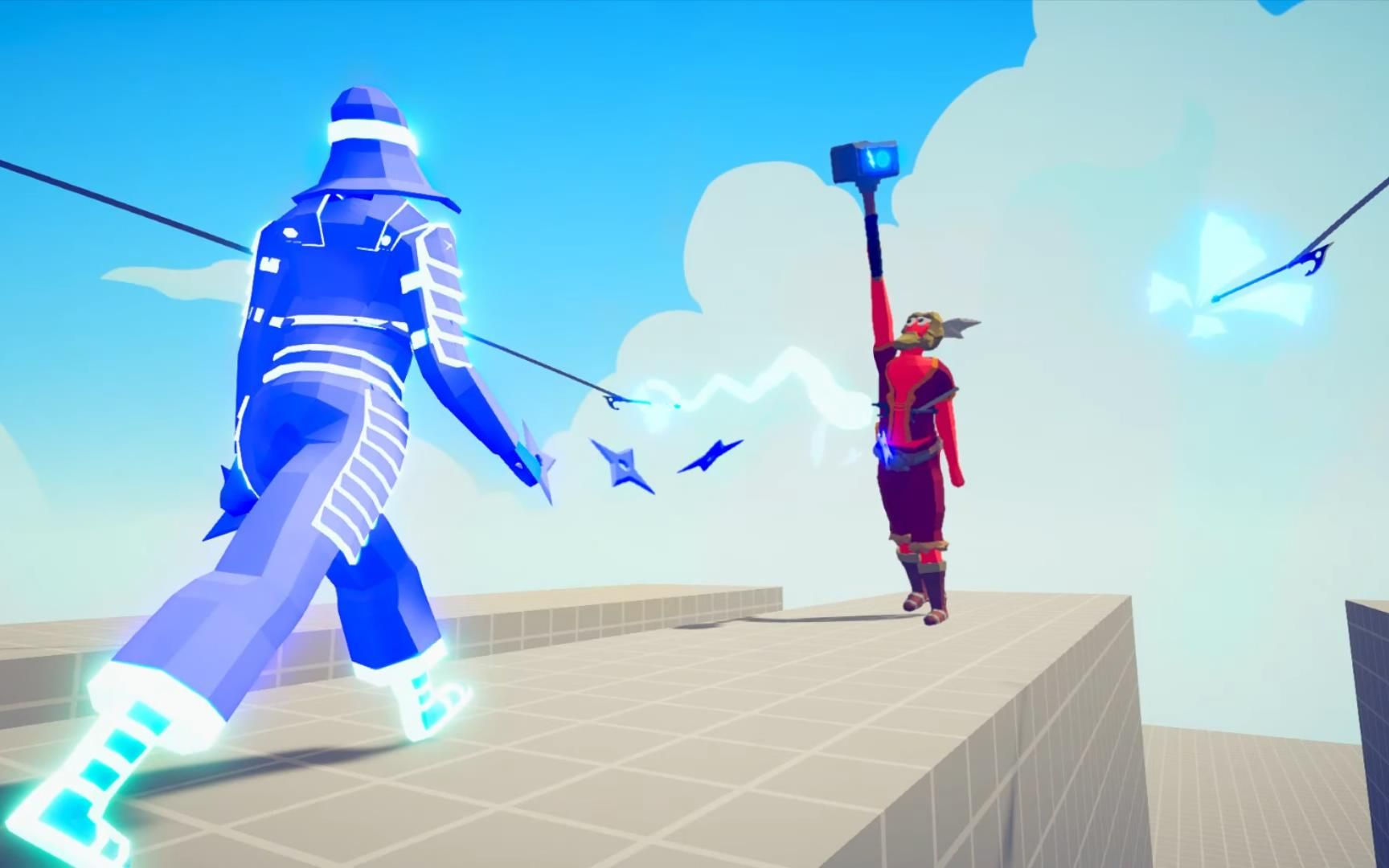 全面战争模拟器:鬼畜战斗,霓虹忍者+2名渔民vs每个单位