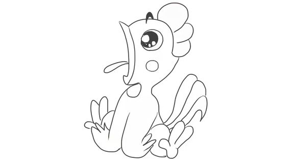 被惊吓到的小鸡儿童亲子简笔画