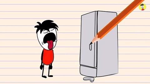 铅笔动画:打开冰箱门,总共分几步?