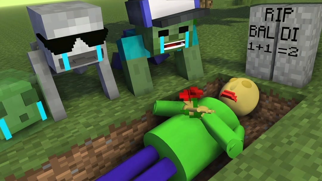 我的世界之巴迪老师搞笑合集 巴迪老师被车撞死,怪物们好伤心啊~