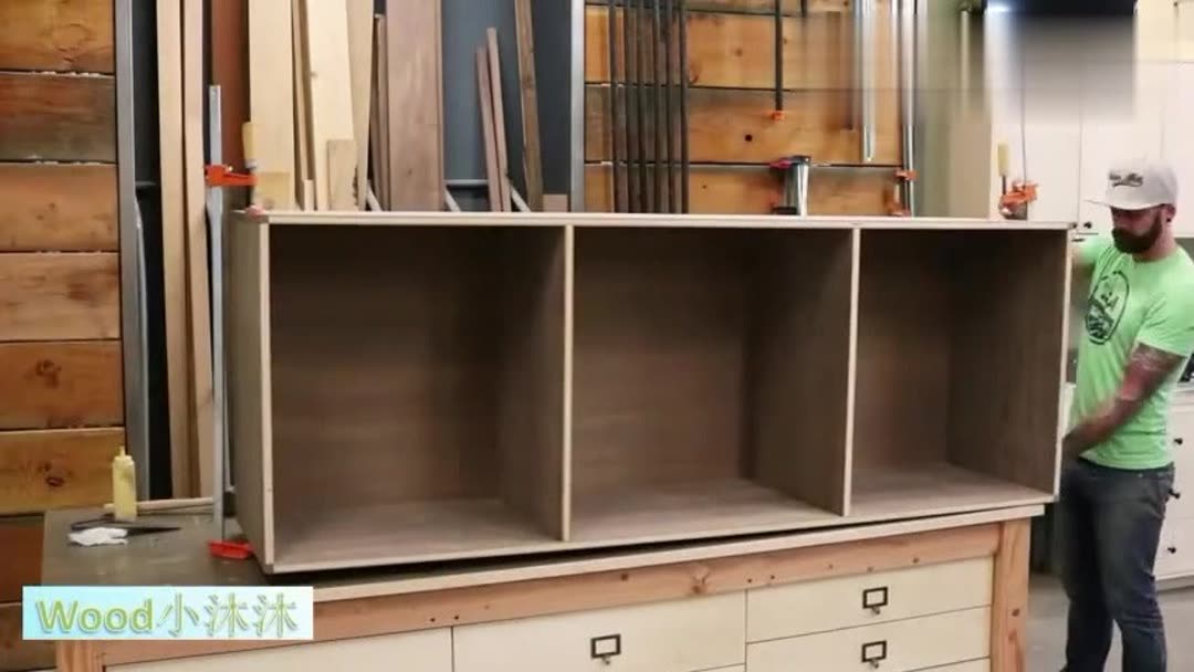 过程黑胡桃色边几制作过程,实木和多层板组合