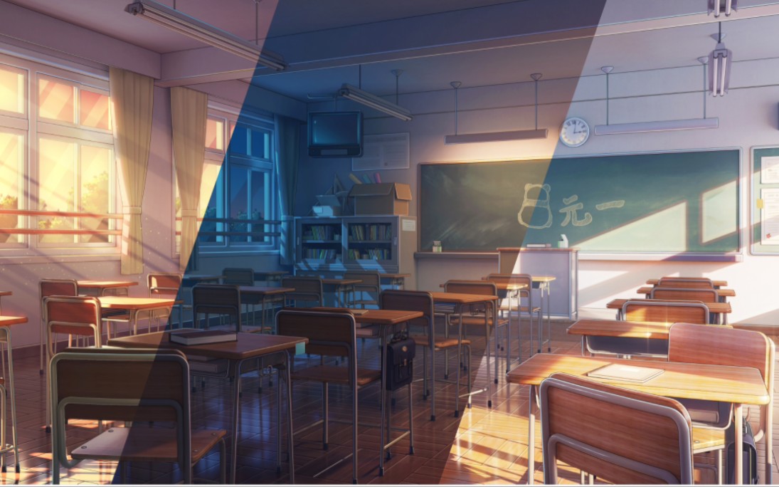 【blender辅助绘画场景】【附源文件】3D辅助绘画教室场景～