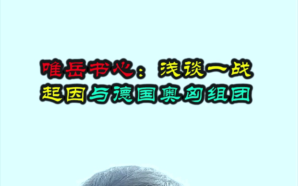 唯一书心:浅谈一战起因与德国奥匈组团