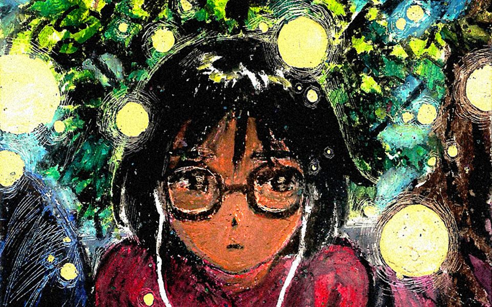 【手绘】【油画棒】油画棒绘画过程地铁上的女孩