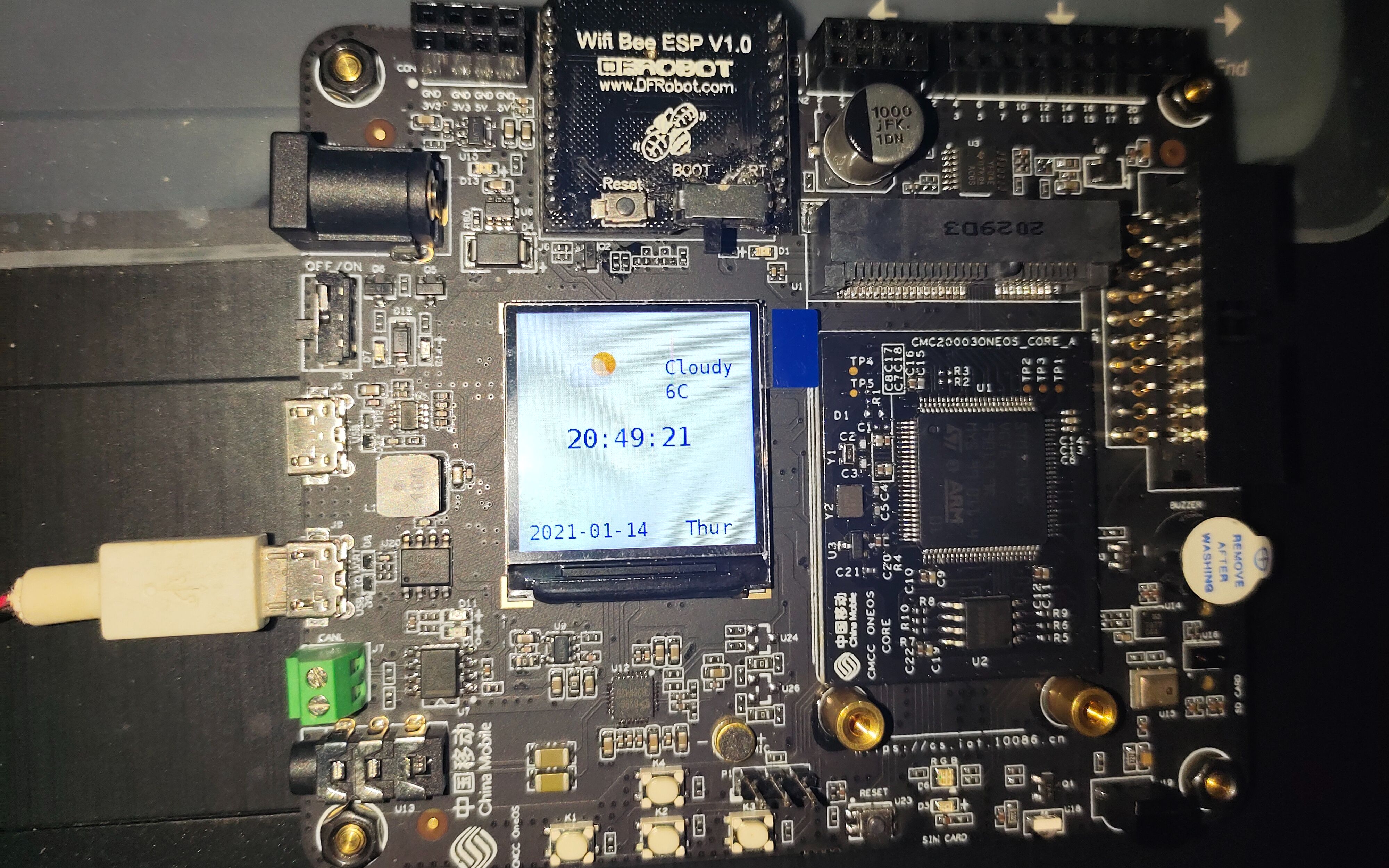 OneOS中HTTP与cJSON组件学习之--WiFi气象时钟