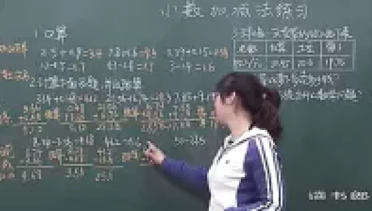 4下6.2 小数加_减法练习 黄冈数学视频小学四年级下册同步教学课堂实录