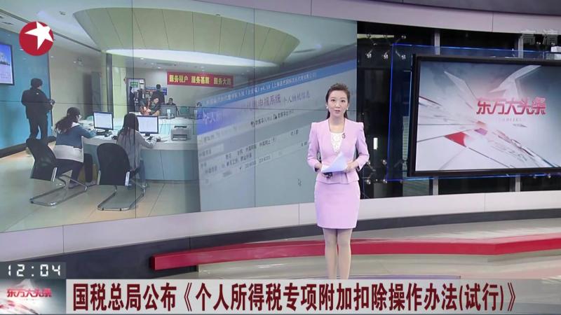 国税总局公布《个人所得税专项附加扣除操作办法(试行)》
