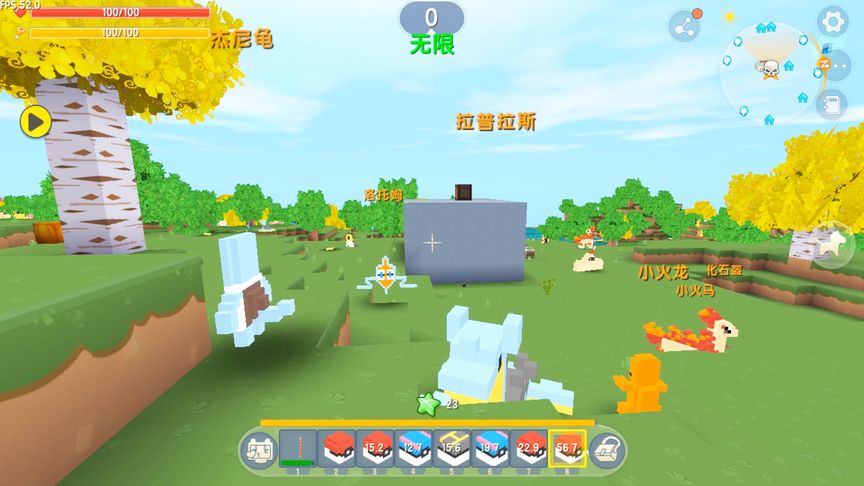迷你世界:精灵宝可梦,这张地图有好多神兽,以后可以慢慢抓了