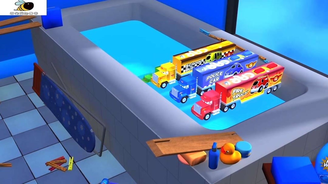 早教动画:卡车拉来车辆换上巨型轮子,认识车辆