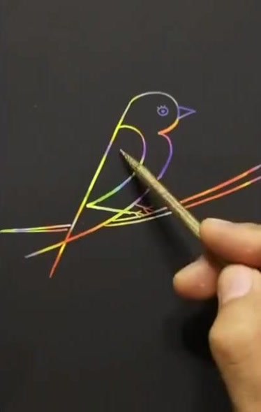 用数字简单画小鸟,你学会了吗?#简笔画