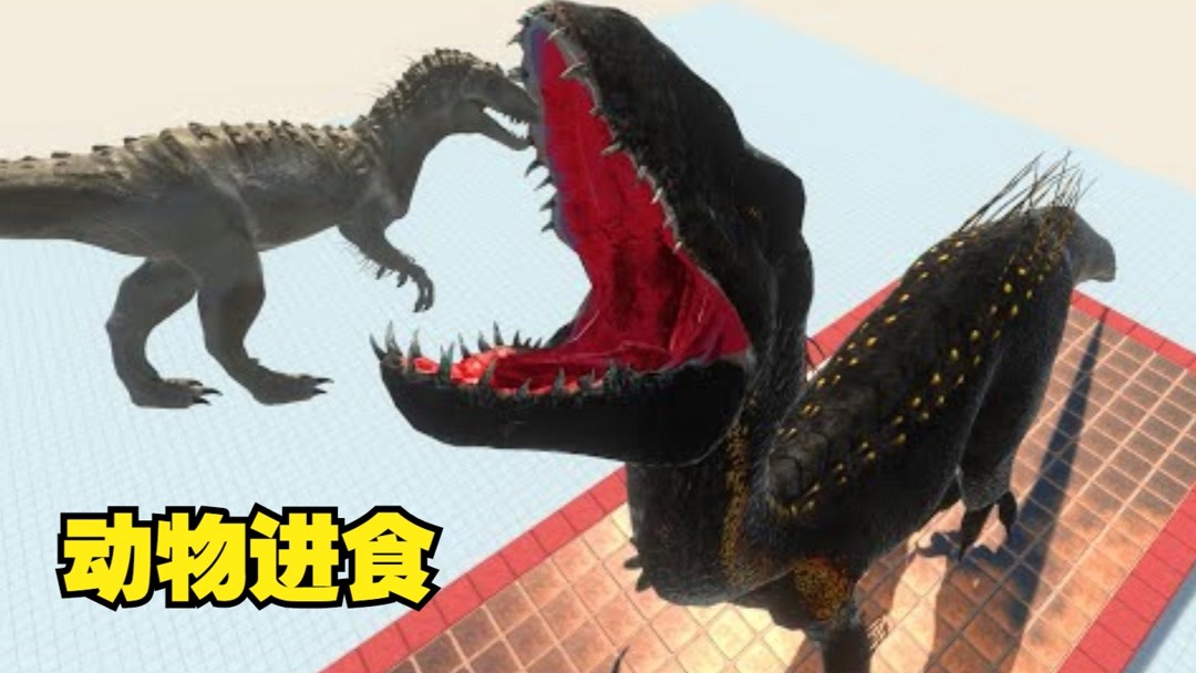 动物战争模拟器:恐龙进食慢动作