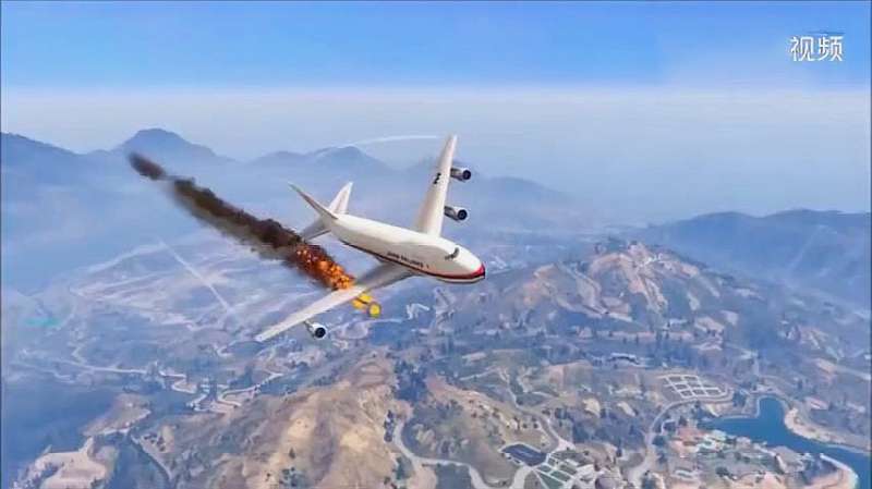 动画模拟:飞机失事着火,3D演示全过程,看得真是惊险