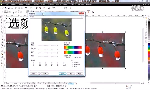 CorelDraw 所选颜色 cdr调整图片教程 位图调整
