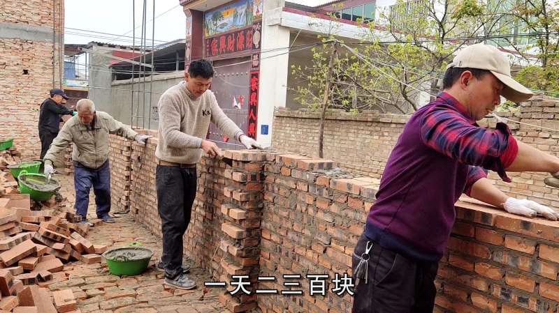 农村建筑队专业砌墙工,全年无休每天2000块,真实收入太多人不信