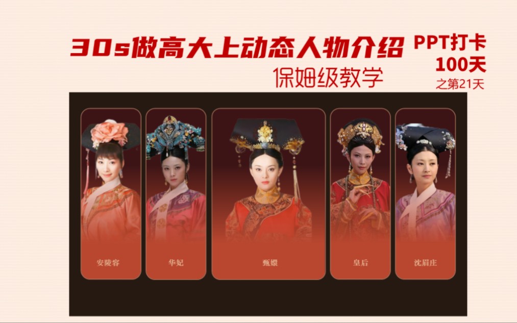 ppt打卡第21天✓30秒做出高大上动态人物介绍