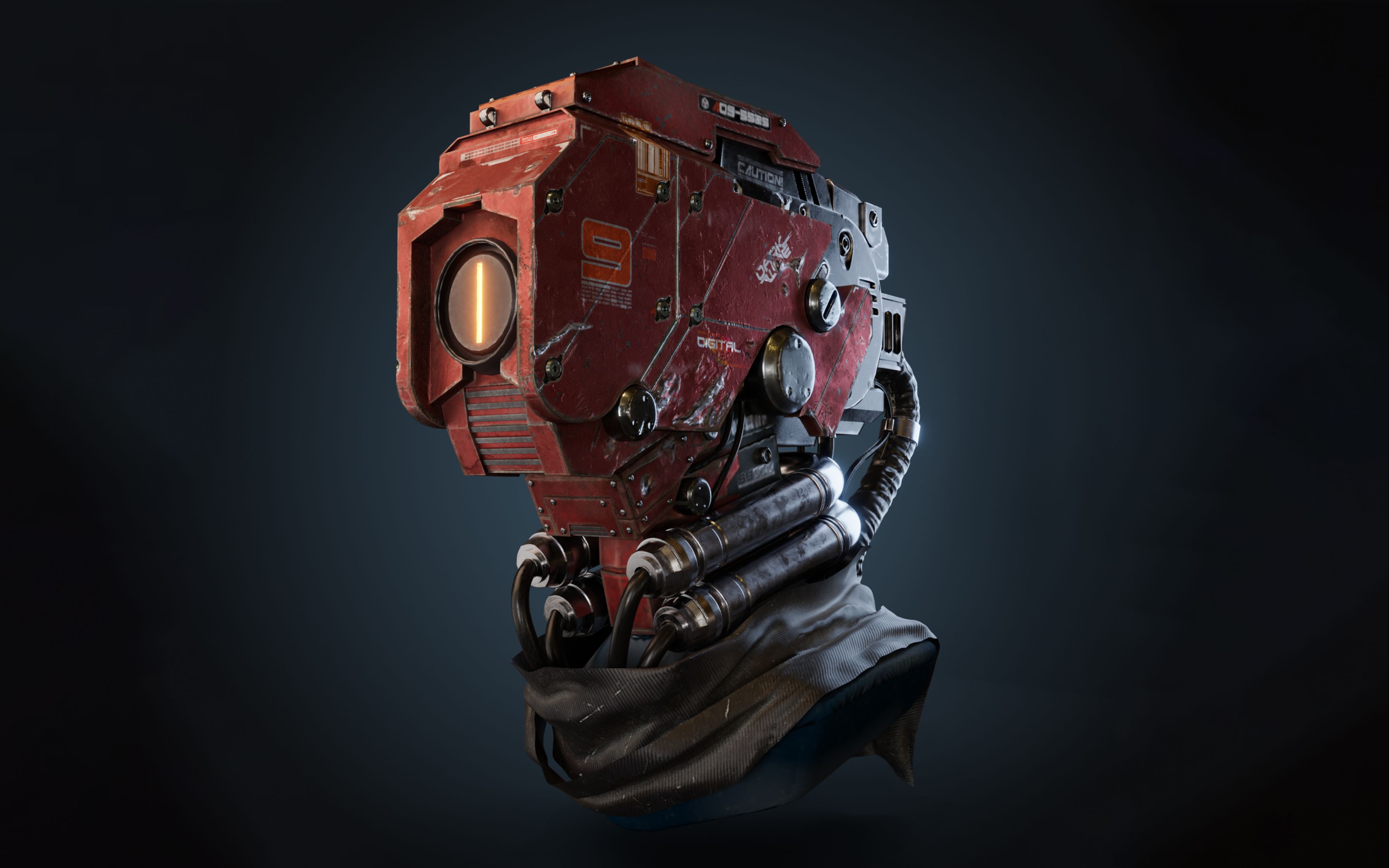 摸鱼一个月成果展示:blender机器人头部建模渲染