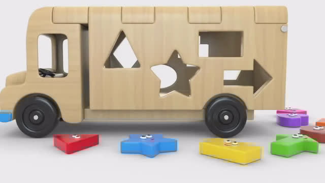 视频婴幼儿宝宝学习颜色形状积木汽车火车动画动漫英语